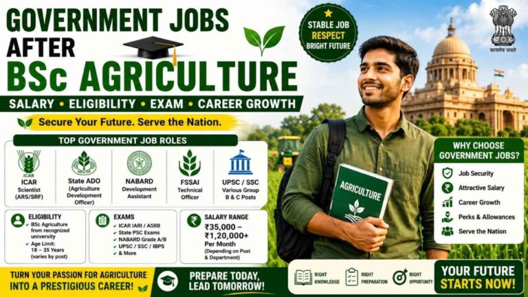 Top 15 Govt Jobs After BSc Agriculture 2026 – Salary & Exam