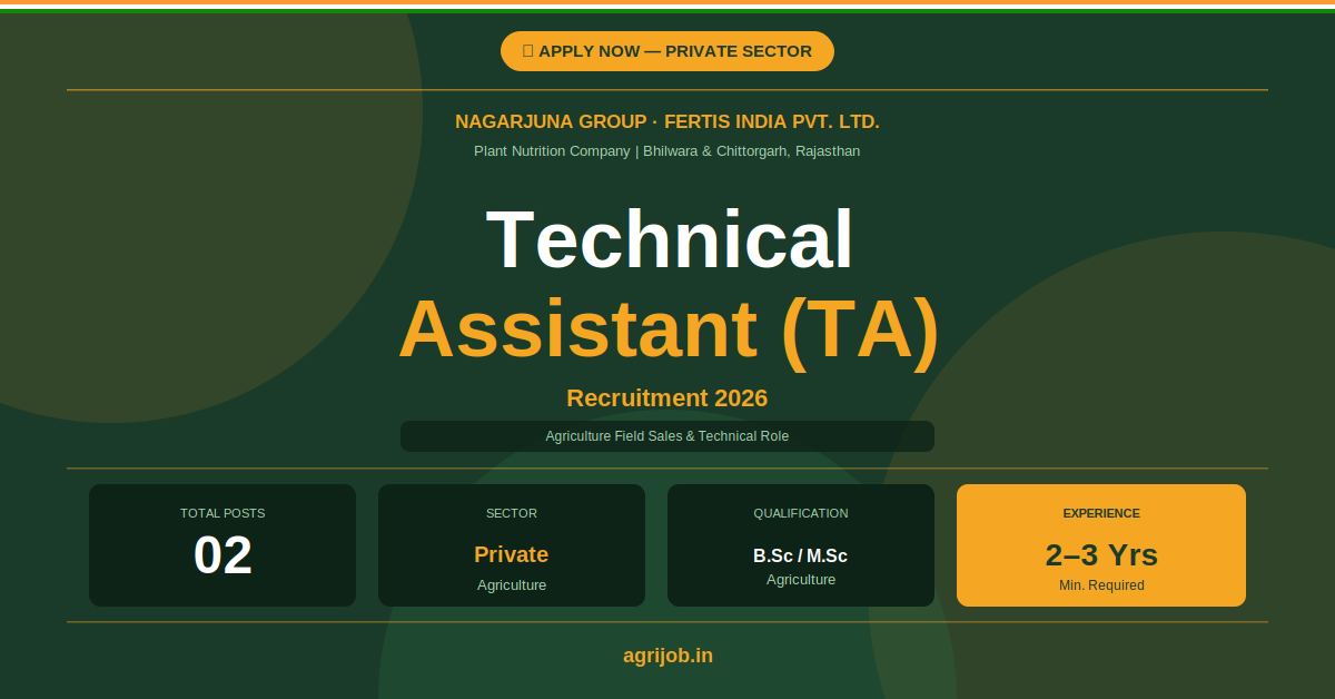 Fertis India Technical Assistant (TA) Recruitment 2026 – Apply Now ...